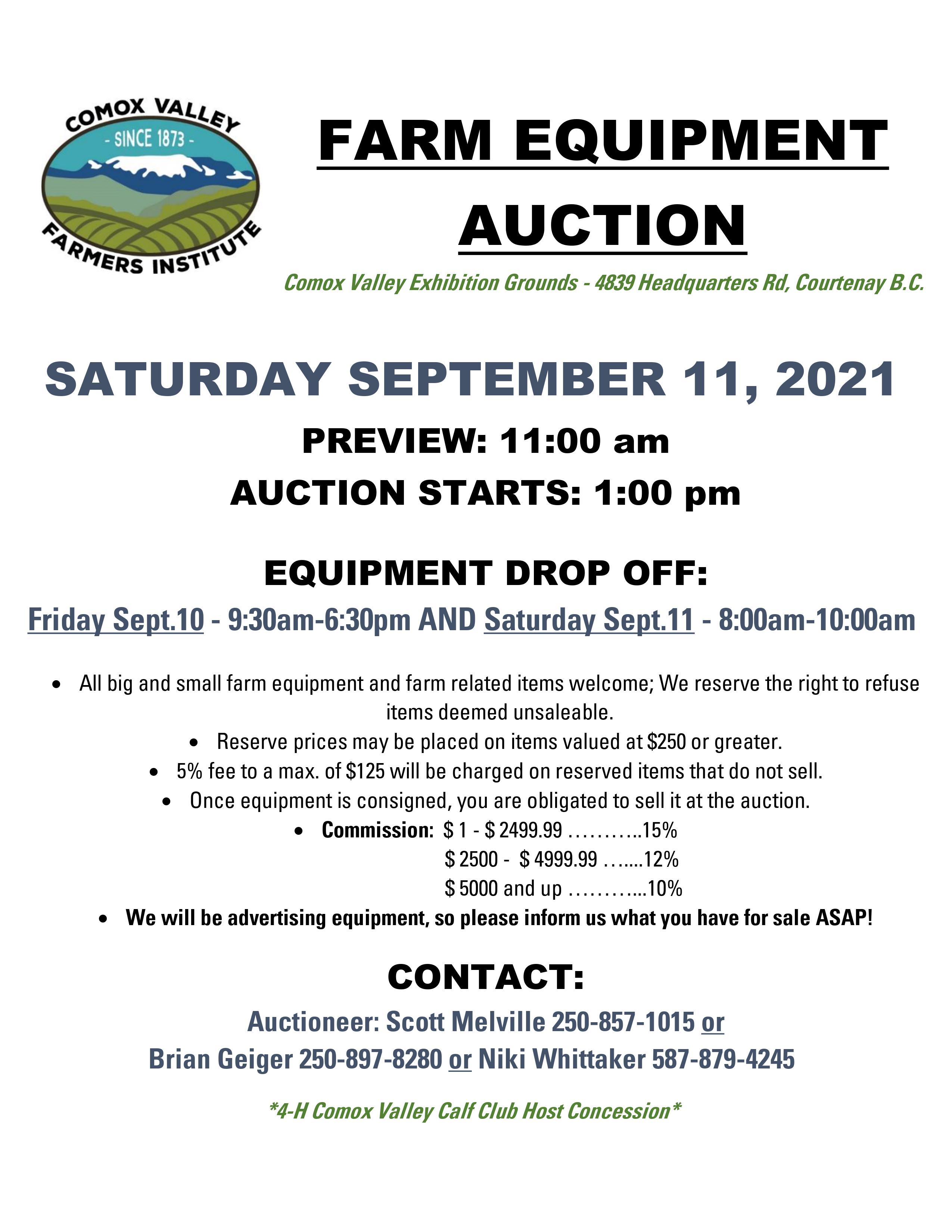 CANCELLED! Farm Equipment Auction – Saturday September 11, 2021 – The ...