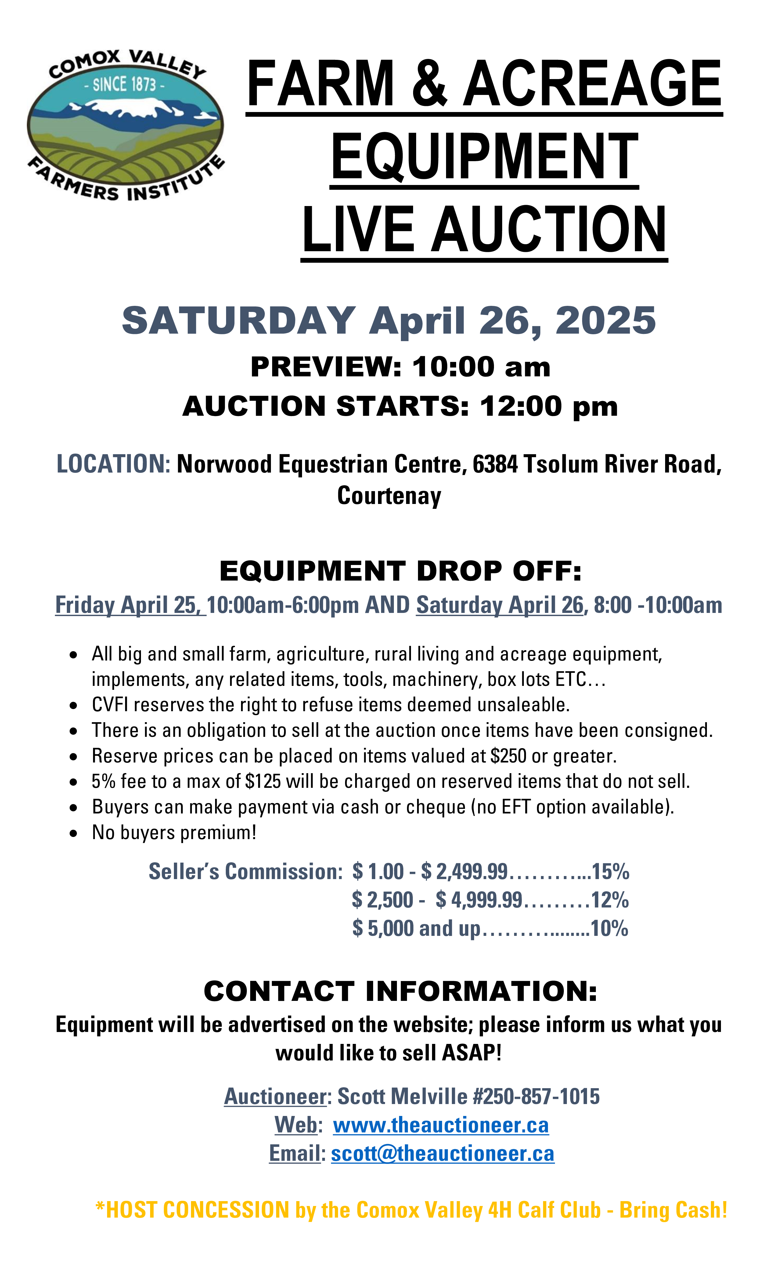 Equipment Auction – The Comox Valley Farmers Institute